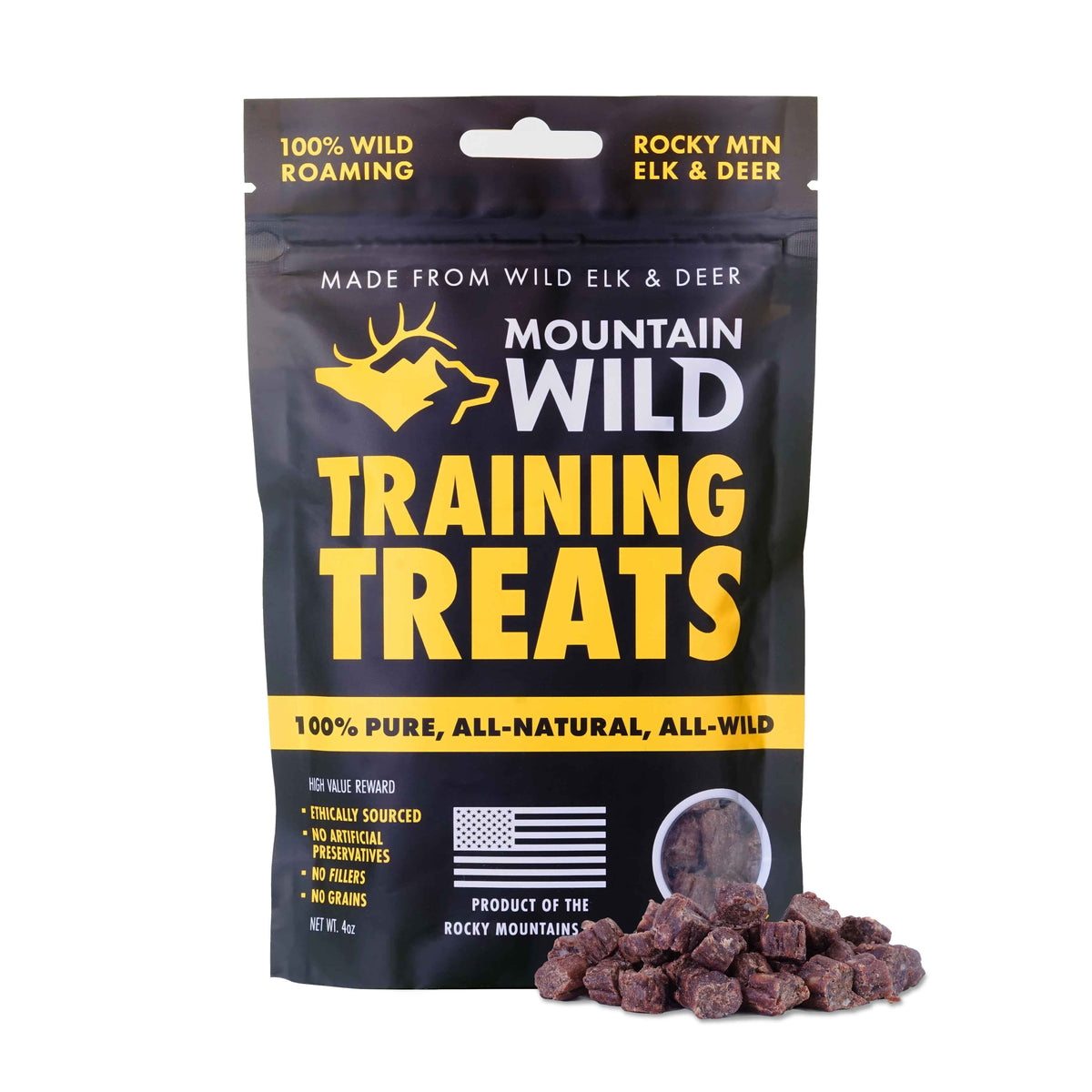 WILD ELK & VENISON TRAINING TREAT NIBS – Mountain Wild Pet